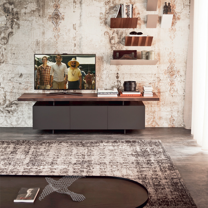Seneca Tv Cabinet 3 Door In Matt Graphite | INspiration Interiors