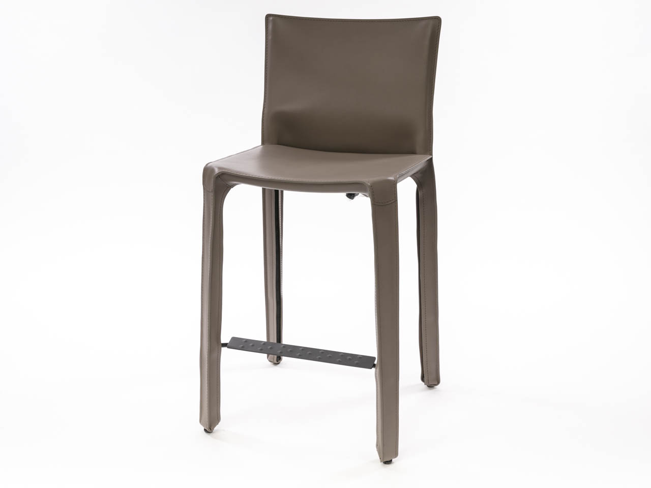 Cab Counter Stool in Taupe Leather INspiration Interiors