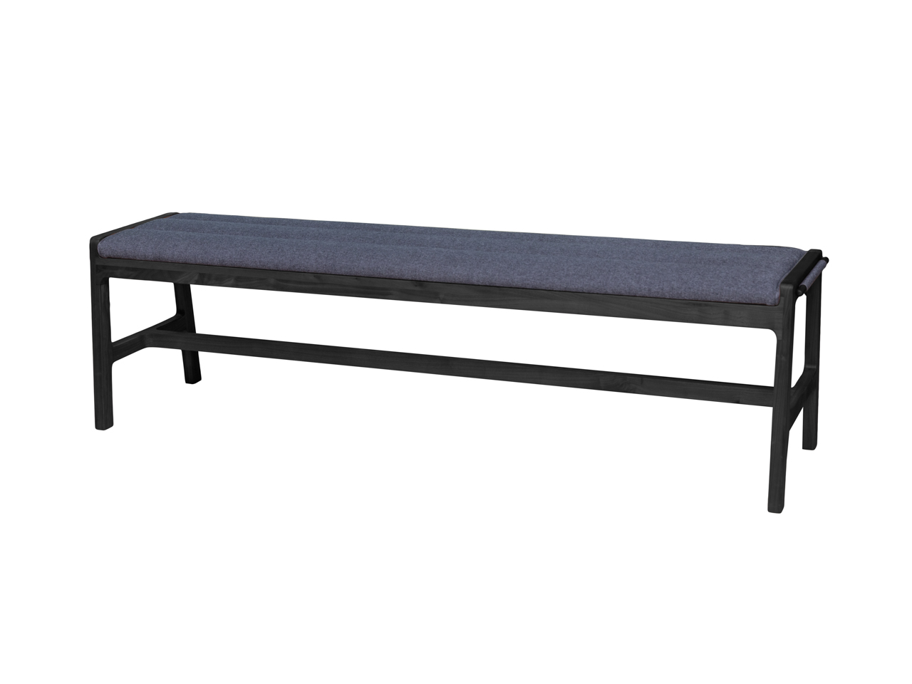 Aura Bench 63In Solid Oak In Anthracite Fabric | INspiration Interiors