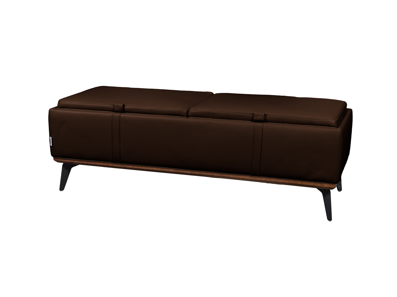 Greg Storage Ottoman in Dark Brown Leather INspiration Interiors