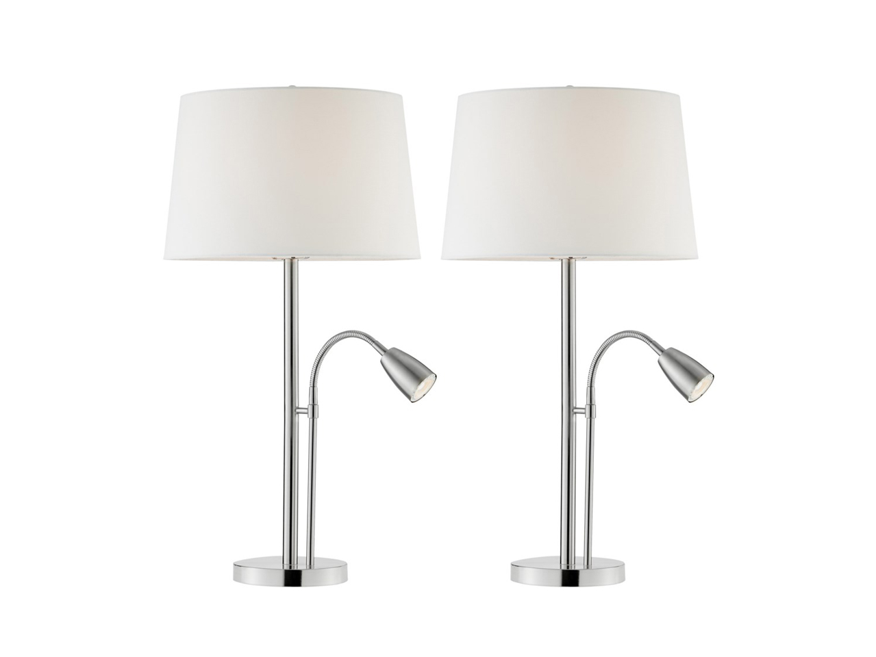 Nanette (Set Of 2) Table Lamps In Nickel Finish | INspiration Interiors