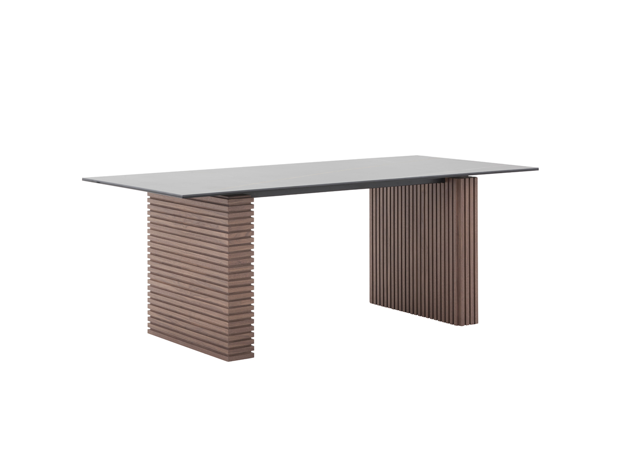 Sen Dining Table In Walnut With Ceramic Top Finish | INspiration Interiors