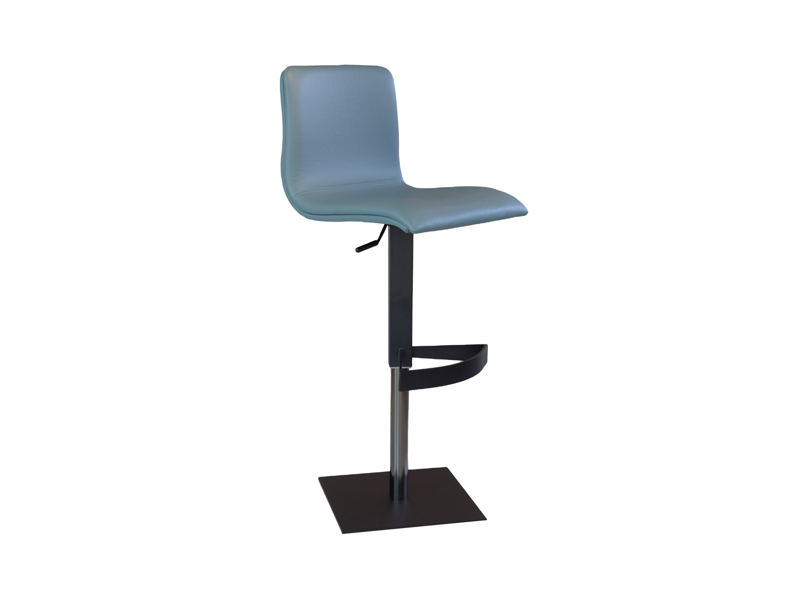 Rio Adjustable Stool In River Blue Top Grain Leather | INspiration ...