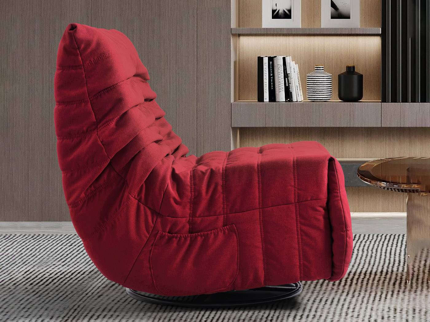 Cozy Chair In Red Fabric | INspiration Interiors