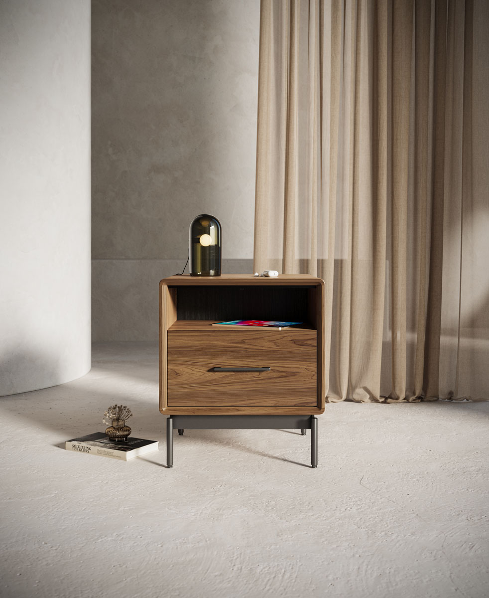 Linq 22 Inch Nightstand in Natural Walnut INspiration Interiors