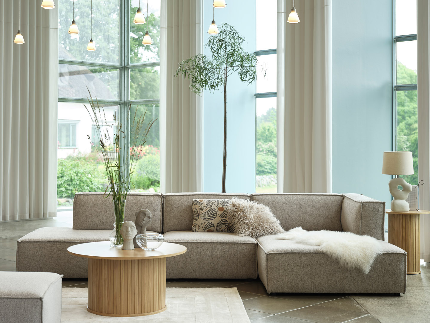 Beacon Chaise Right In Taupe | INspiration Interiors