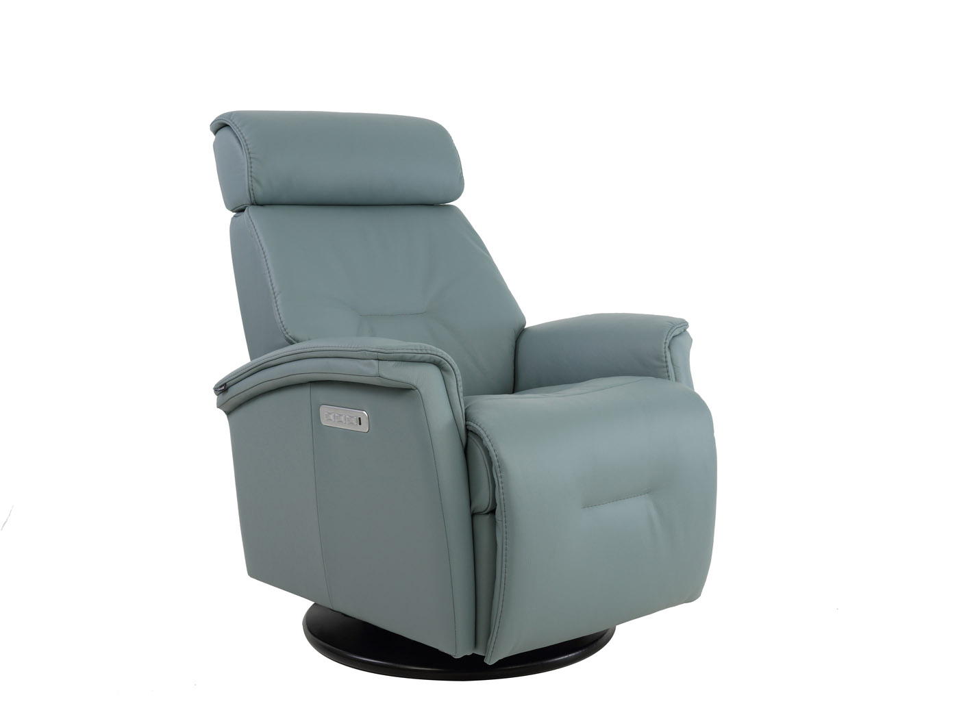 Tampa Swivel Electric Motion Chair In Ice Blue | INspiration Interiors