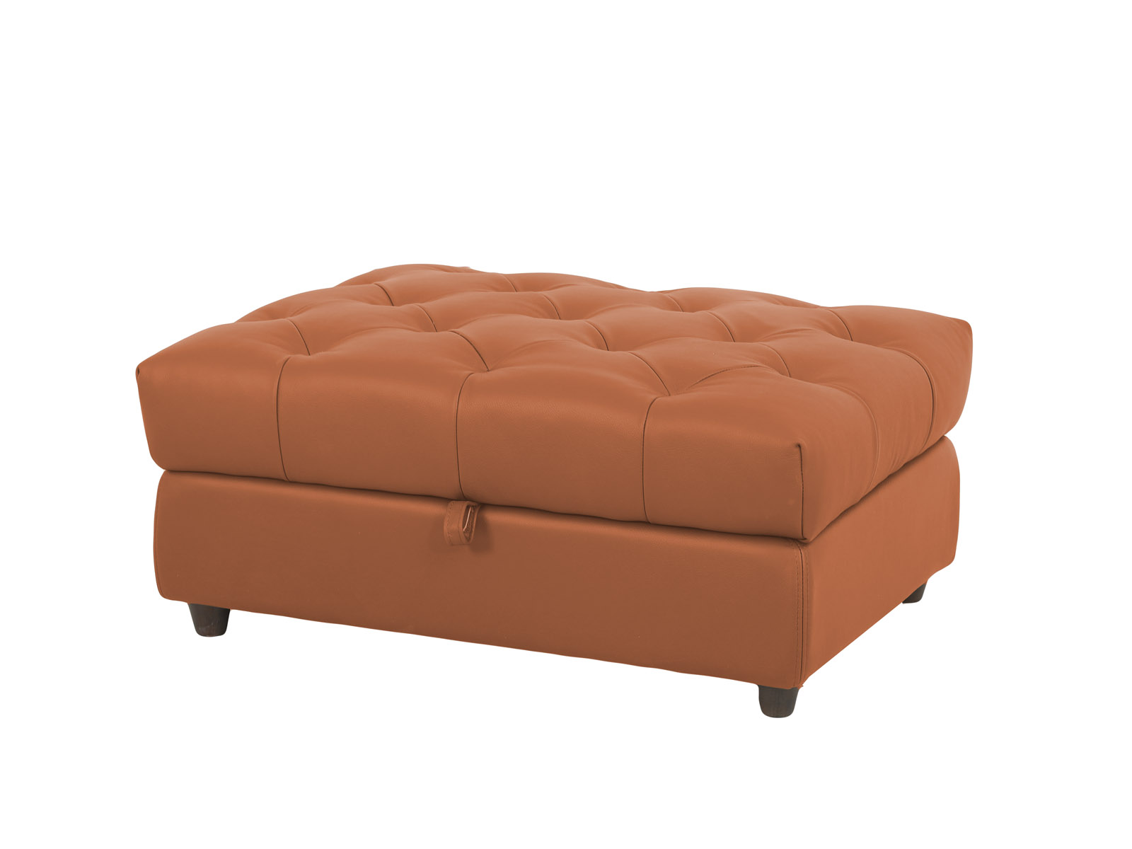 Chester Storage Ottoman in Warm Brown Leather INspiration Interiors